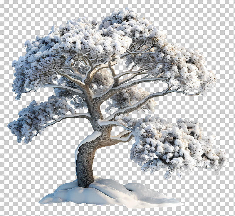 Snowy Tree - Snow-Covered Tree In Winter Scene PNG, Clipart, Chilly ...