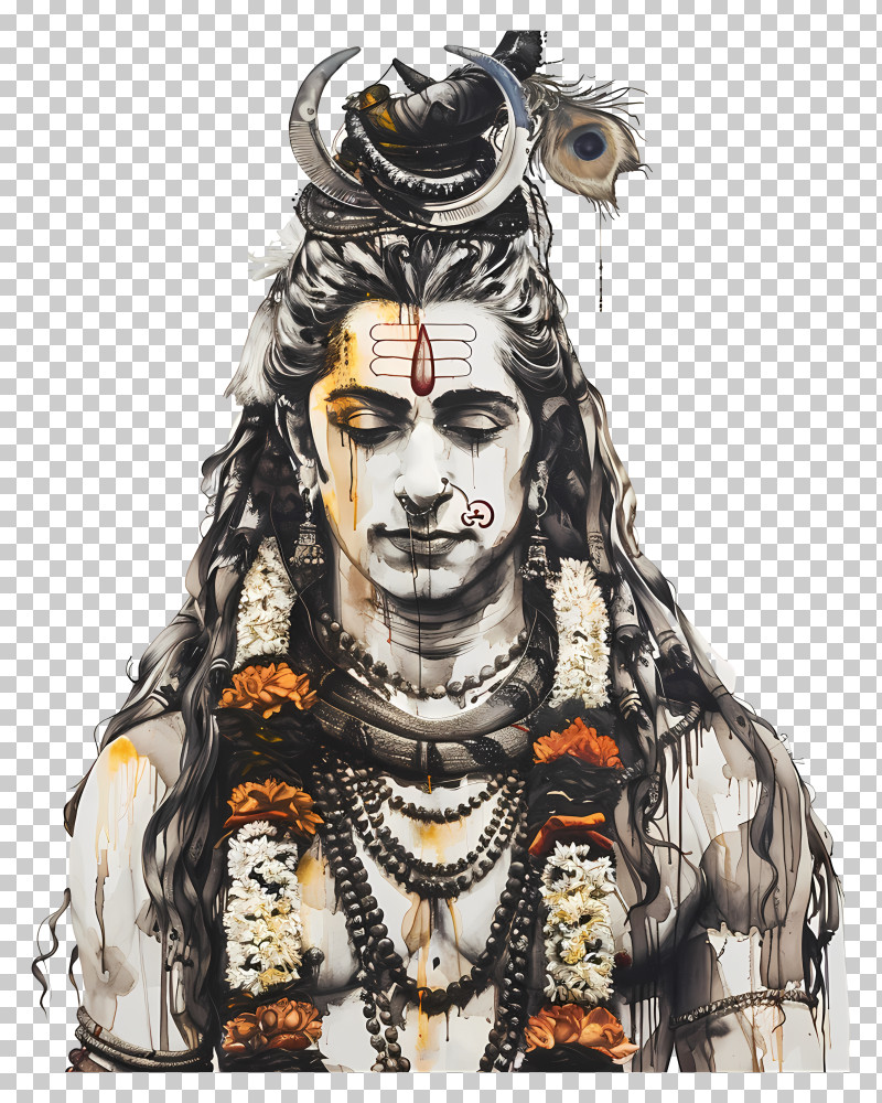 Shiva - Meditative Shiva With Floral Garland PNG, Clipart, God, Hindu ...