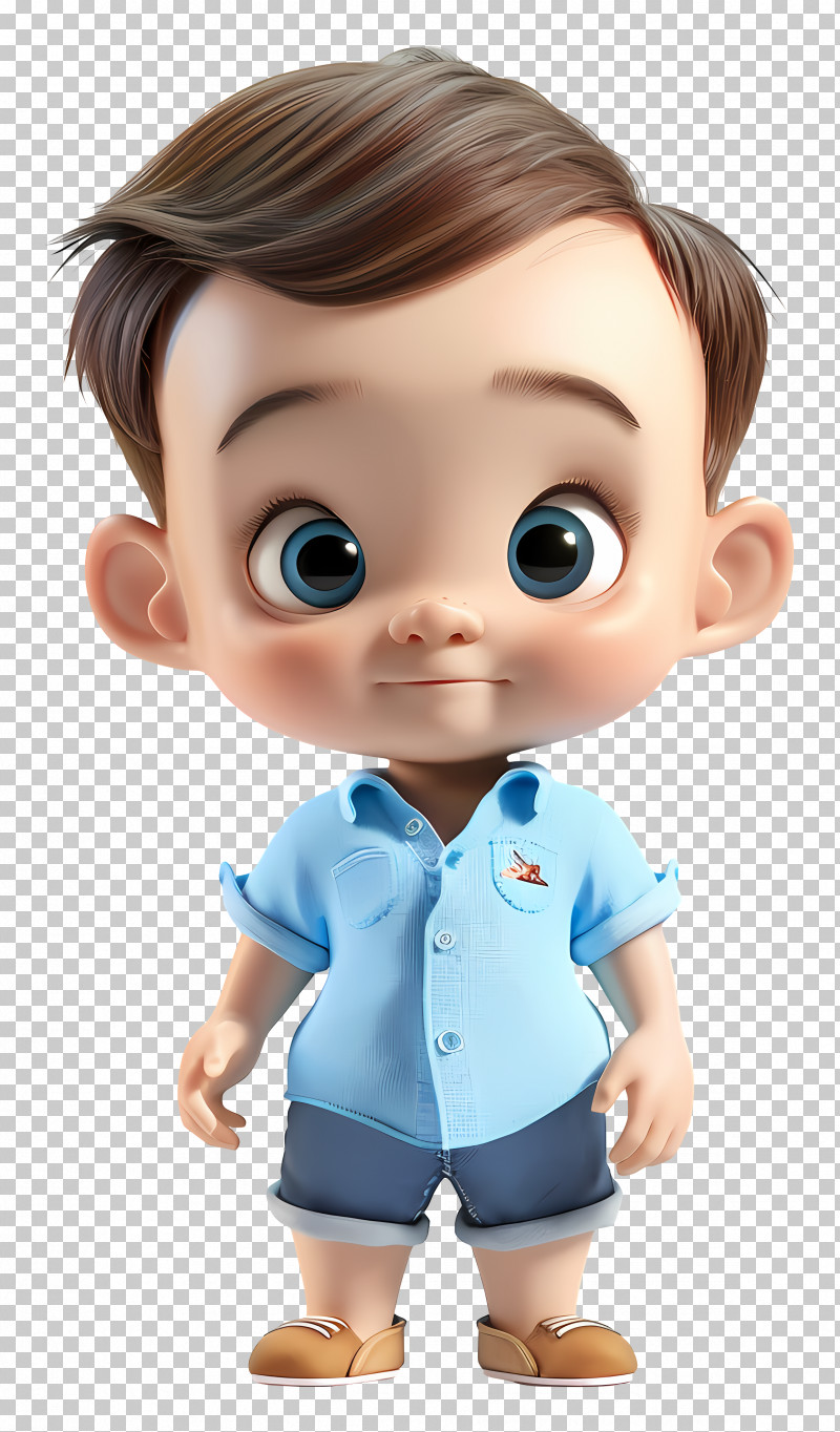 Baby Boy - Cute Cartoon Boy In Blue Shirt And Shorts PNG, Clipart, 3d ...