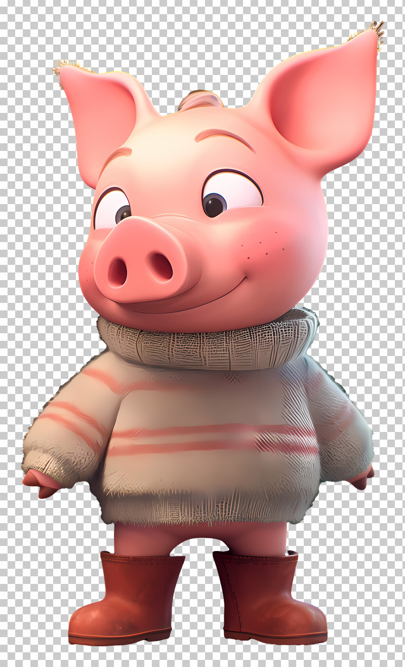 Cute Piglet - Cartoon Pig In A Cozy Sweater PNG, Clipart, 3d Animation ...