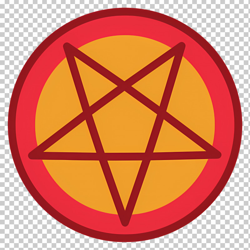 Pentagram Symbol - Red And Yellow Pentagram Symbol Logo PNG, Clipart ...