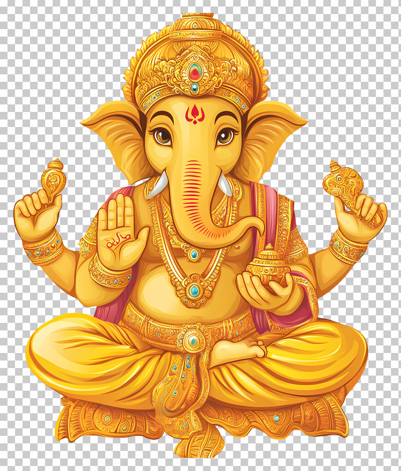 Ganpati - Golden Ganesha Illustration PNG, Clipart, Cultural Deity ...