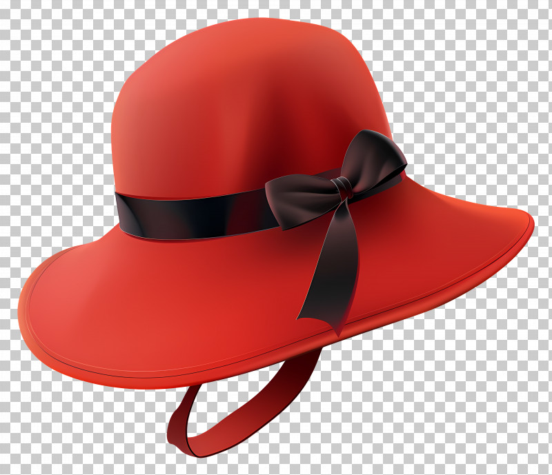 Cloche Hat - Elegant Red Hat With Ribbon PNG, Clipart, Cloche Hat ...
