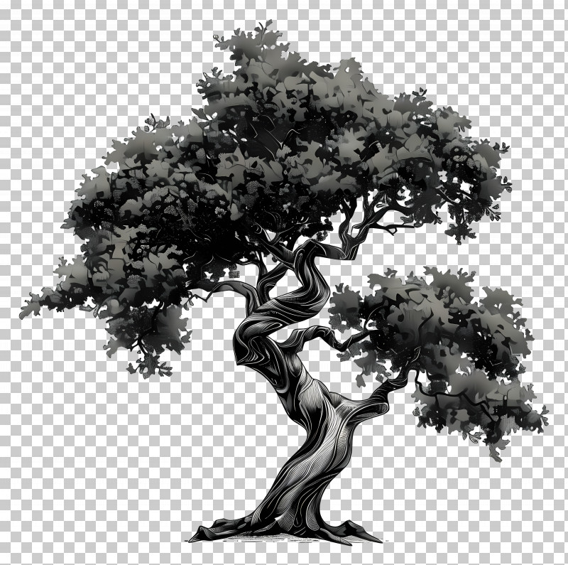 Tree - Stylized Black And White Tree PNG, Clipart, Abstract Nature, Artistic Interpretation, Art ...