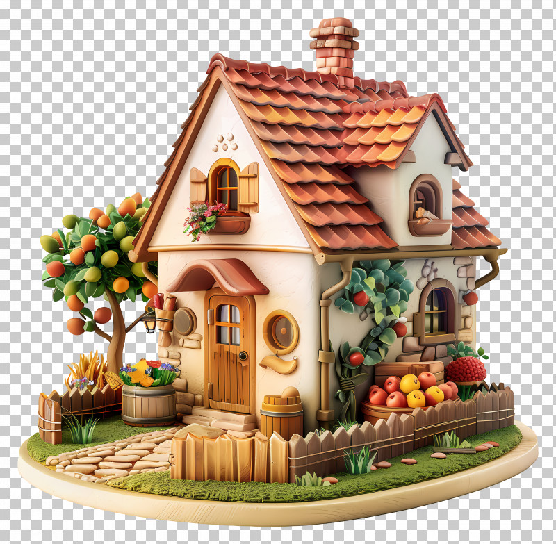 3d House - Storybook Cottage With Fruits And Garden PNG, Clipart, 3d ...