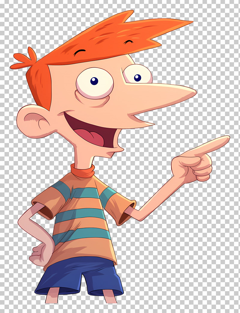 Phineas Flynn - Cheerful Cartoon Boy Pointing PNG, Clipart, Animated ...