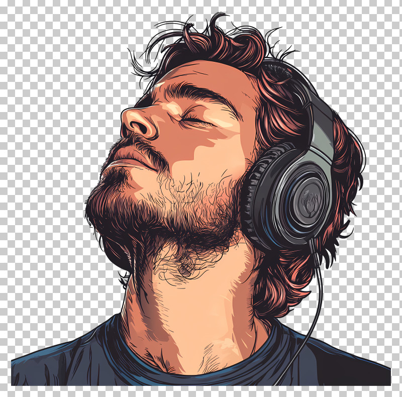 Man Listening Music - Man Enjoying Music With Headphones PNG, Clipart ...