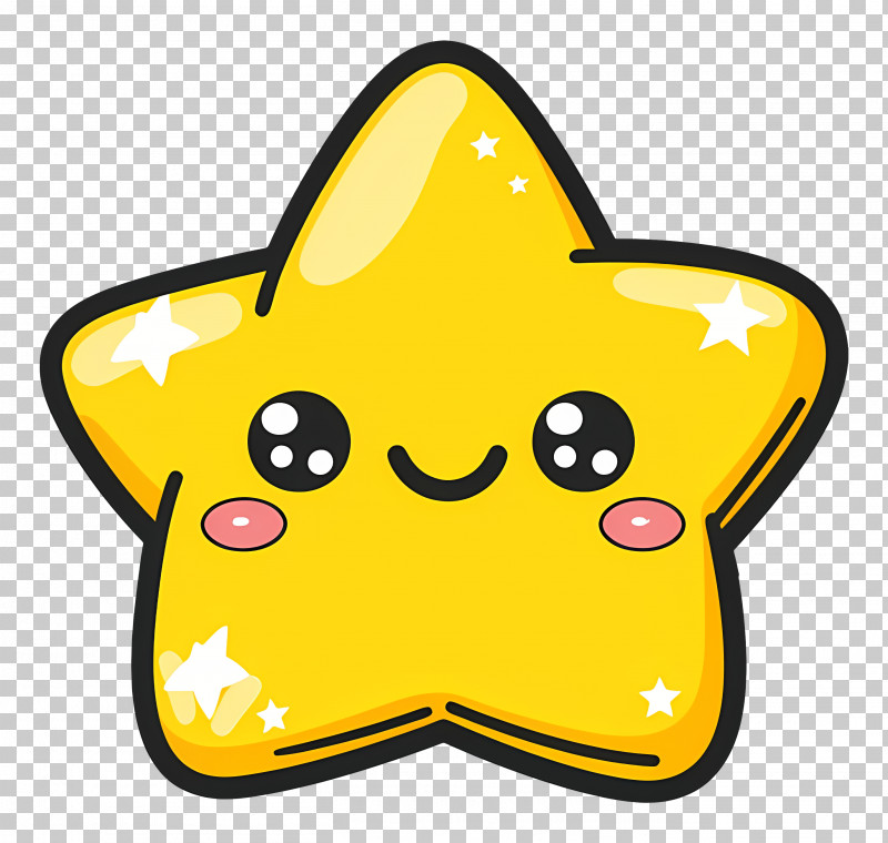 Kawaii Star - Cute Yellow Star With Smiling Face PNG, Clipart, Adorable, Cartoon Character ...
