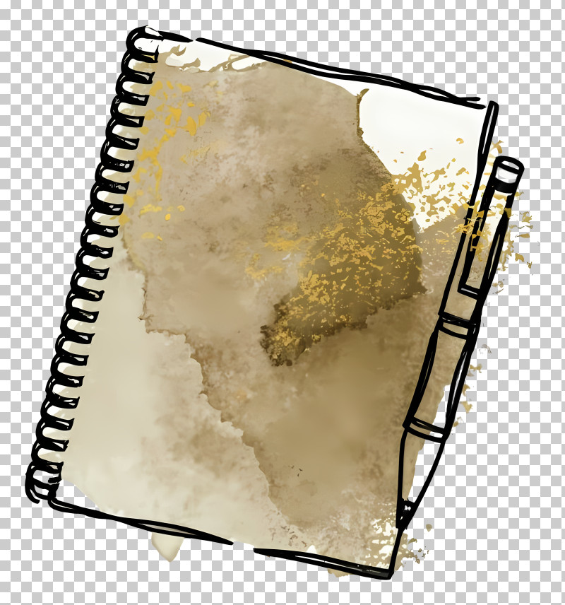 Watercolor Painting - Vintage Notebook And Pen Illustration PNG ...