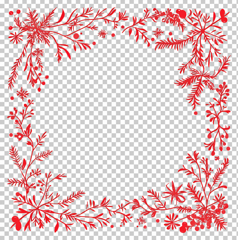 Christmas Frame Red - Red Floral Decorative Frame PNG, Clipart, Art ...