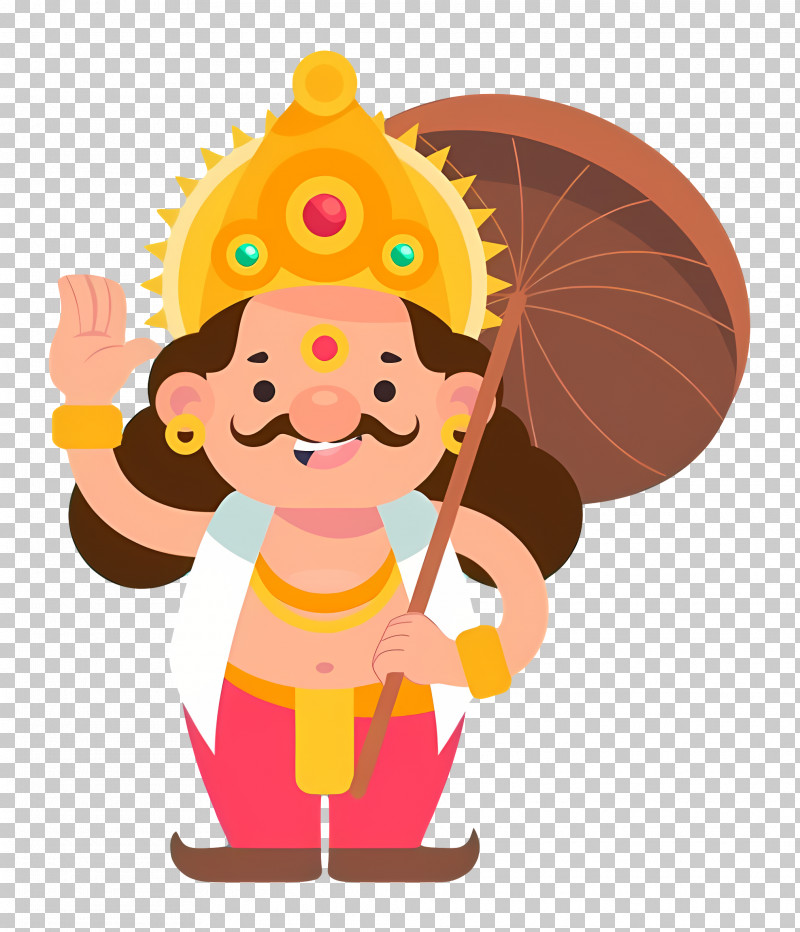 Happy Onam - Traditional Cartoon Character With Umbrella PNG, Clipart ...