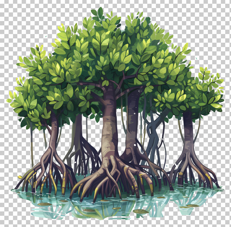 Mangrove Forest - Mangrove Trees In Water PNG, Clipart, Ecosystem ...