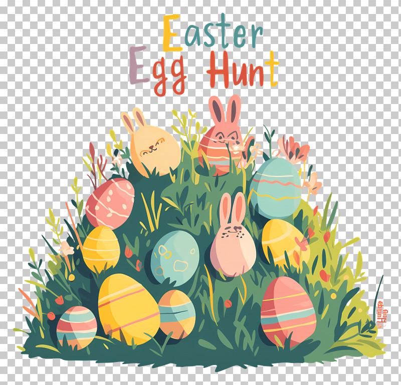 Easter Egg Hunt - Easter Egg Hunt Illustration PNG, Clipart, Bunnies ...