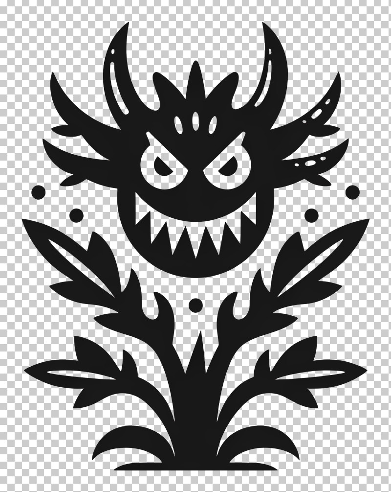 Scary Animal - Spiky Monster Plant Illustration PNG, Clipart, Black ...