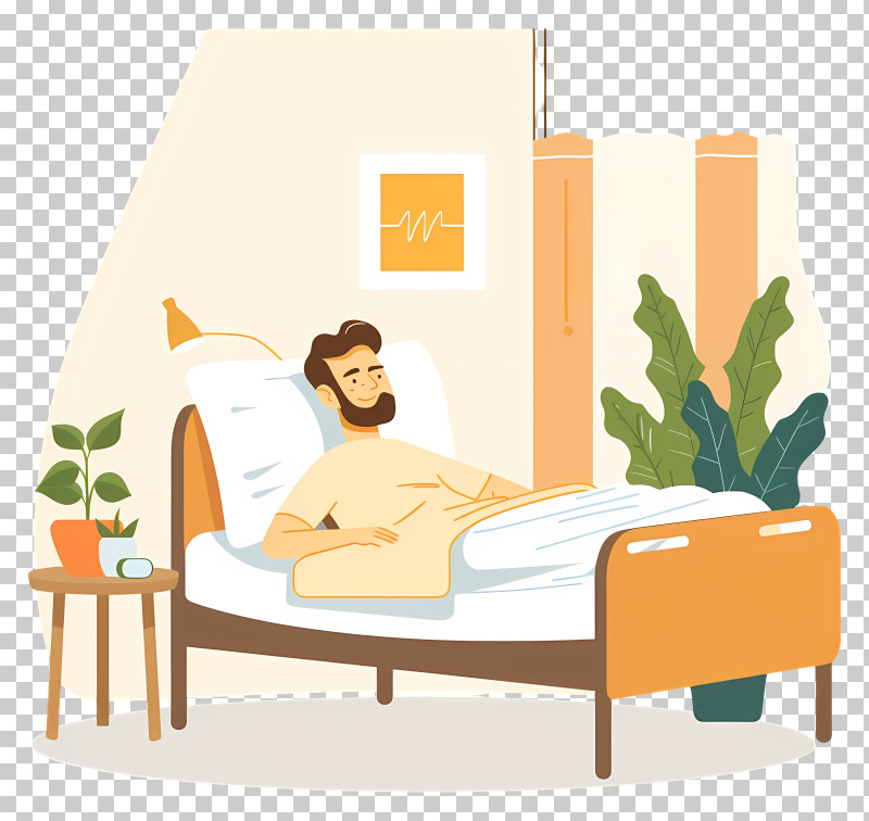 Patient In Bed - Man Resting In Hospital Bed PNG, Clipart, Healthcare ...