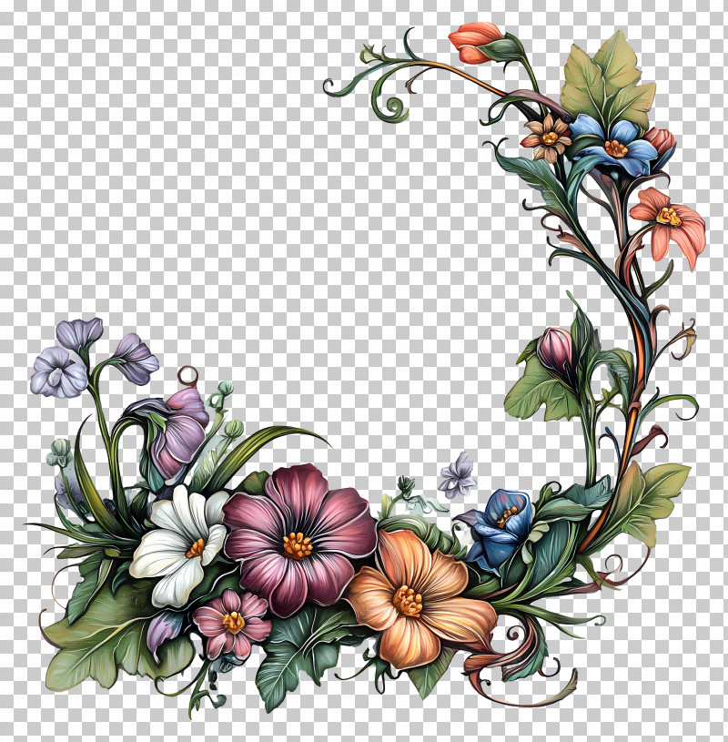 Flower Corner - Colorful Floral Corner Design PNG, Clipart, Art ...