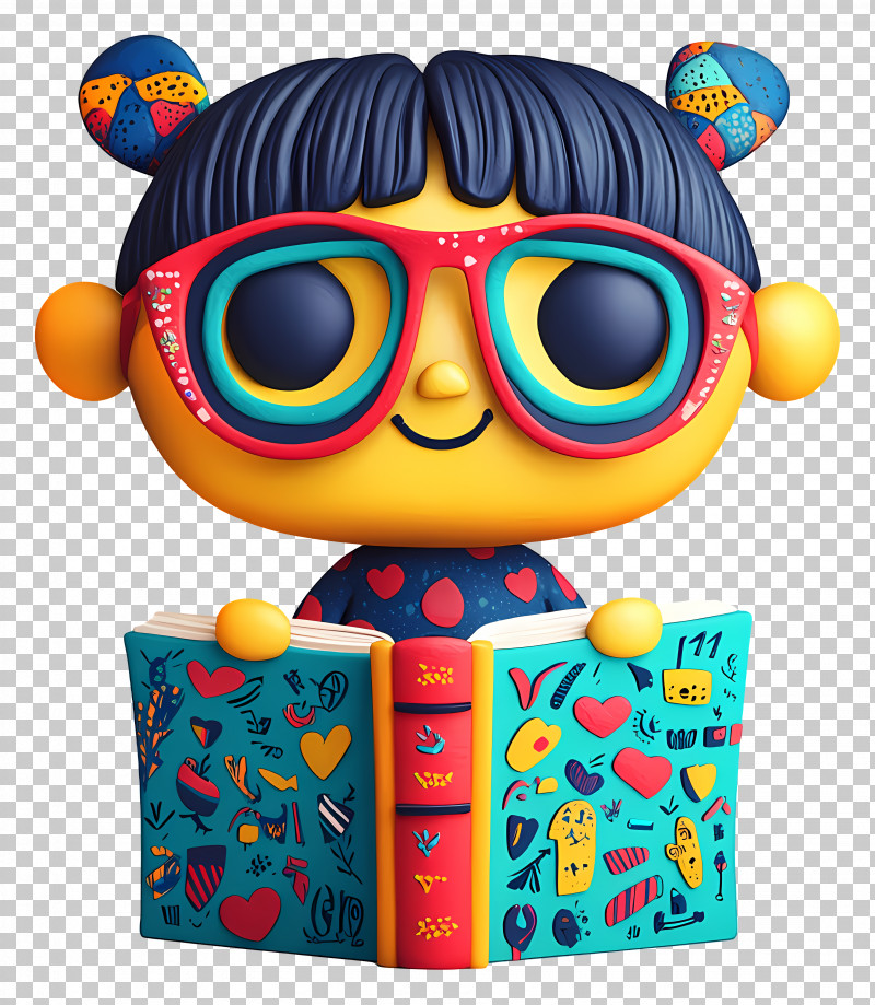 Cartoon Reading Book - Character Reading A Colorful Book PNG, Clipart ...
