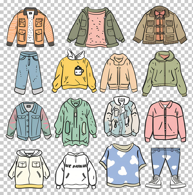 Clothing - Colorful Collection Of Clothing Items PNG, Clipart, Apparel ...
