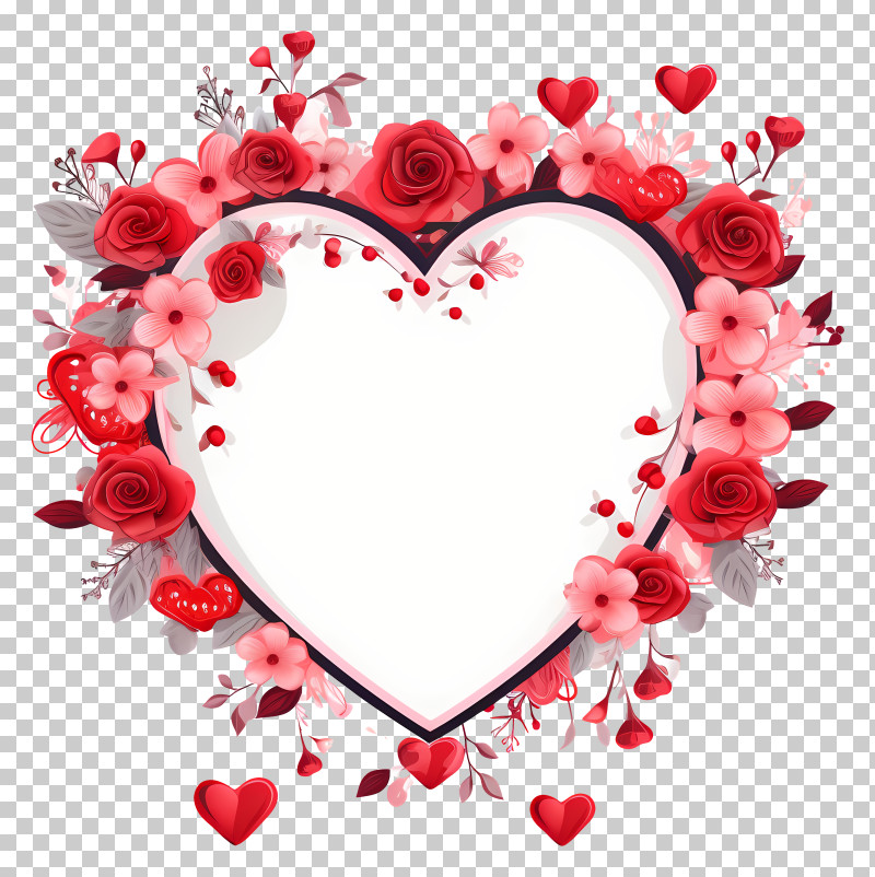 Heart Shape - Red Floral Heart Frame PNG, Clipart, Elegant Frame ...