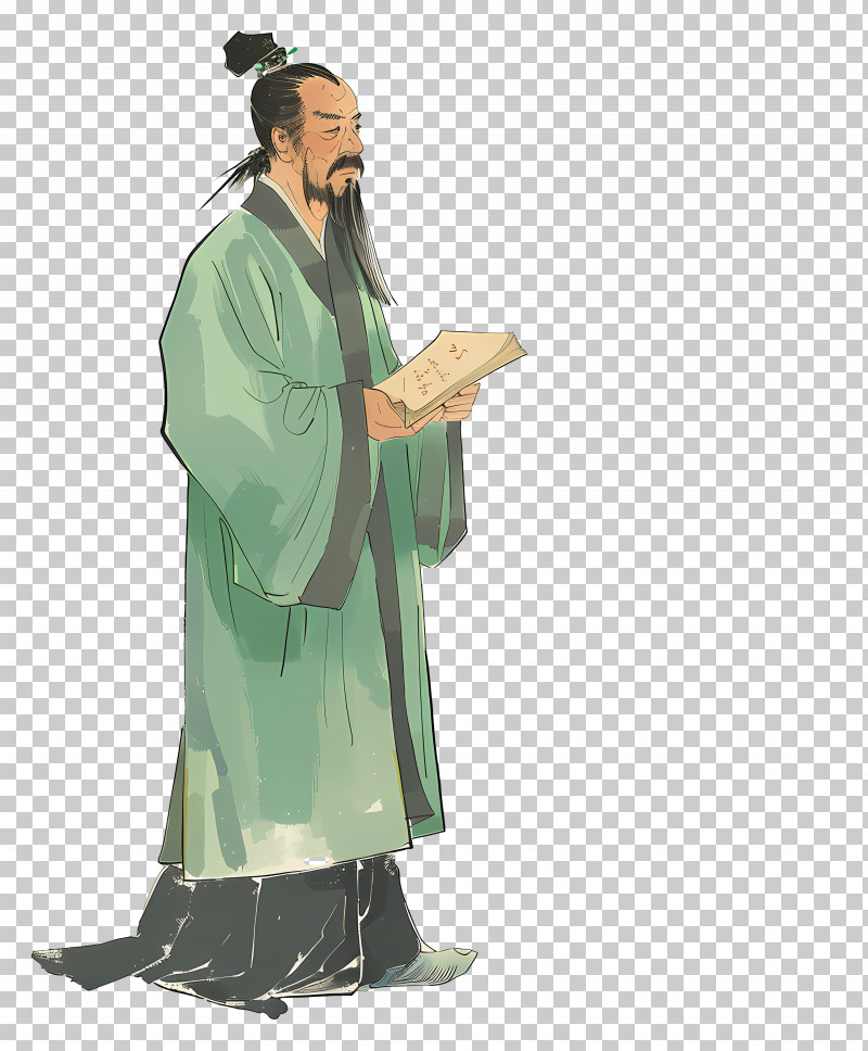 Qu Yuan - Man In Traditional Chinese Robe Reading A Scroll PNG, Clipart ...