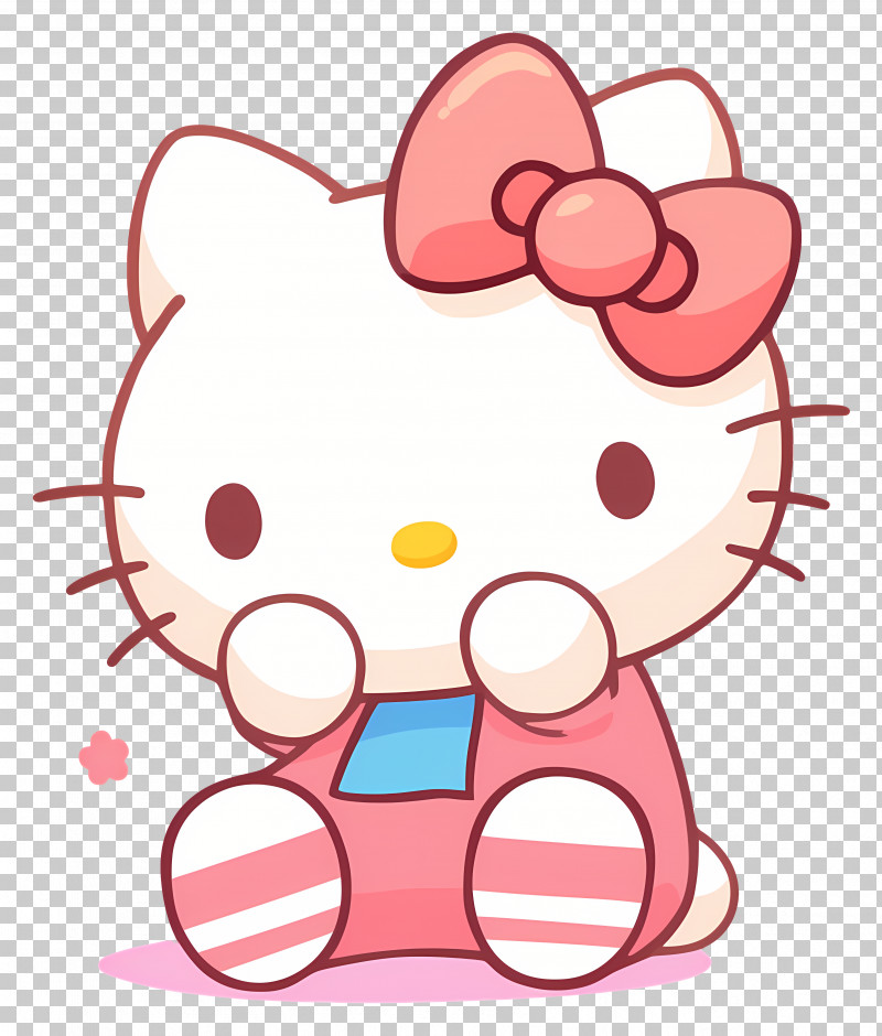 Hello Kitty - Hello Kitty Sitting With Pink Outfit PNG, Clipart ...