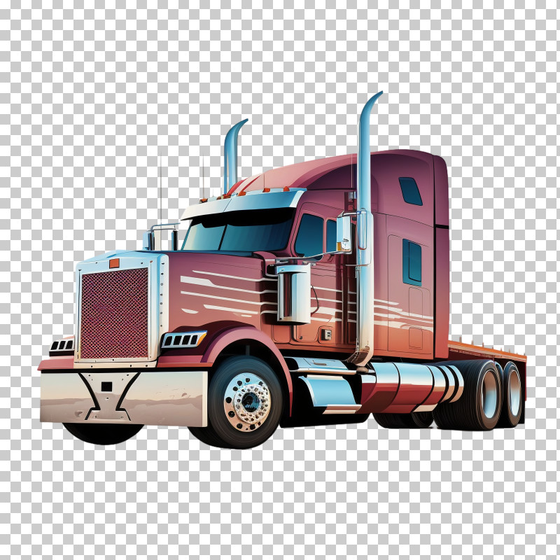 Realistic Semi Truck - Red Semi-Truck With Polished Design PNG, Clipart ...
