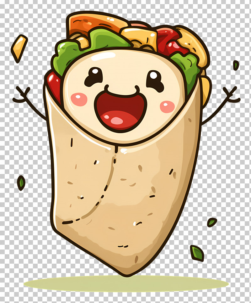 National Burrito Day - Cute Smiling Burrito With Vegetables PNG ...