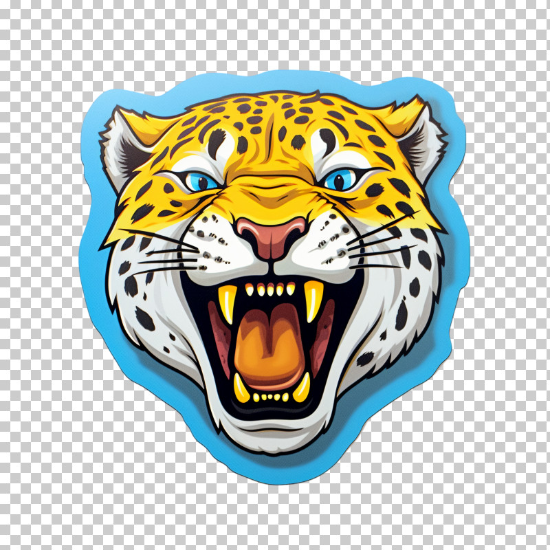 Leopard - Roaring Leopard Illustration With Fierce Expression PNG ...