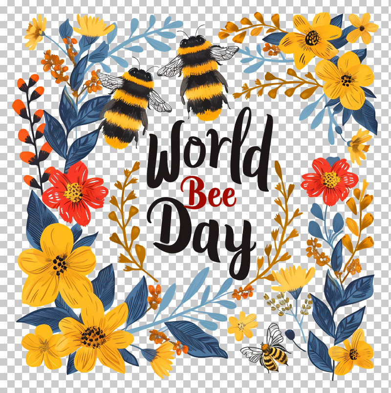 World Bee Day - Colorful World Bee Day Illustration With Flowers And ...