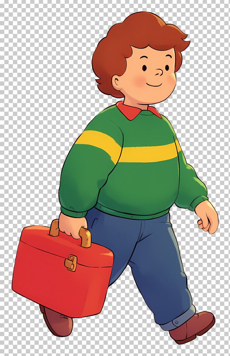 Walking Boy - Cartoon Boy Carrying A Lunchbox PNG, Clipart, Back To ...