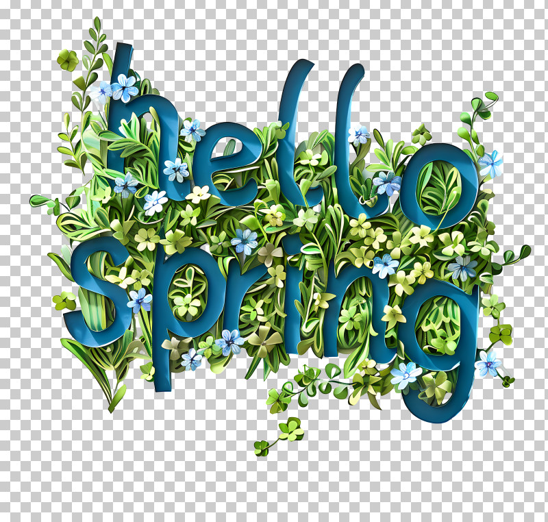 Hello Spring - Hello Spring With Blue Flowers PNG, Clipart, Bloom ...