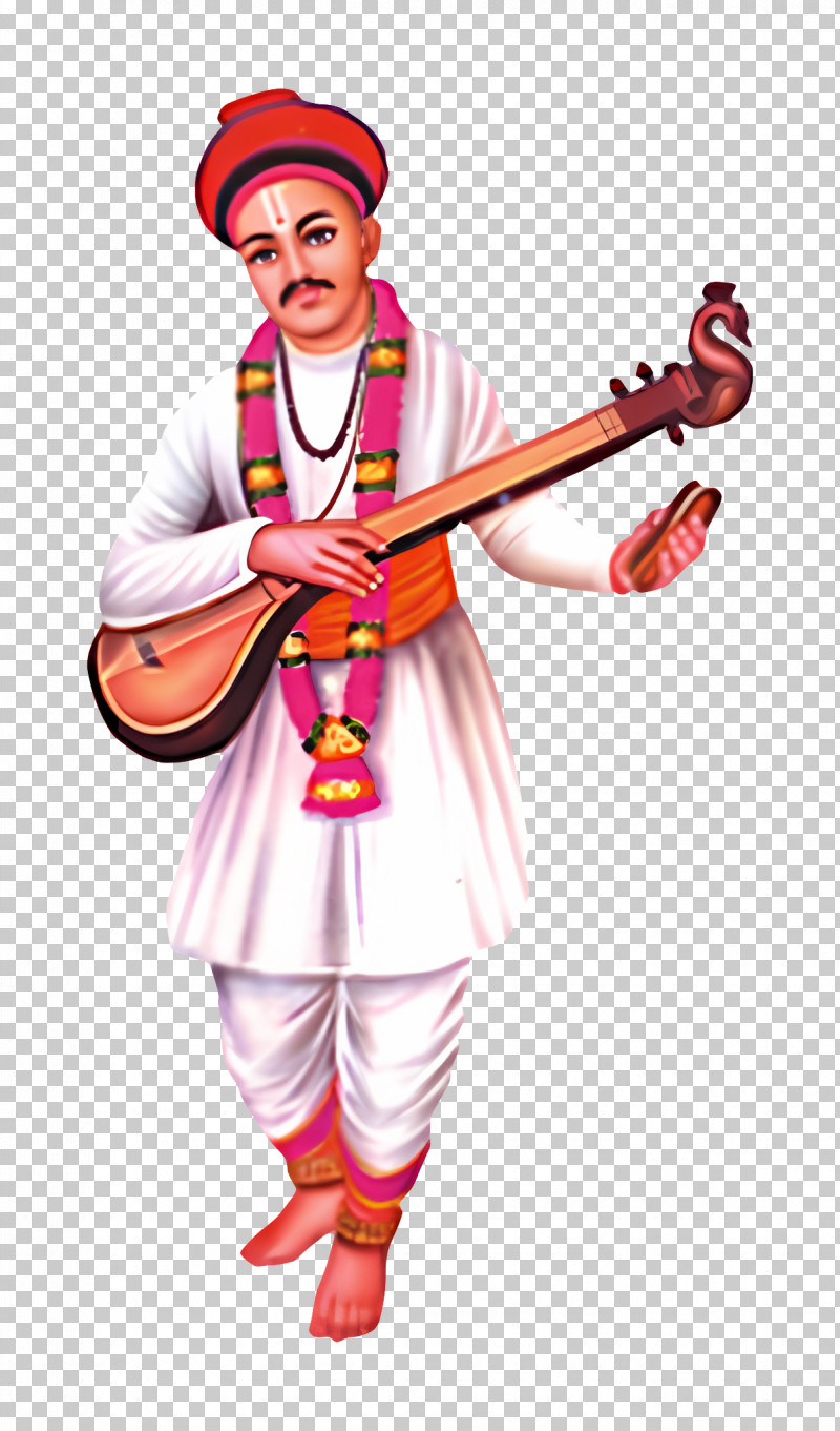 Sant Namdev Maharaj - Traditional Musician With Instrument Illustration ...