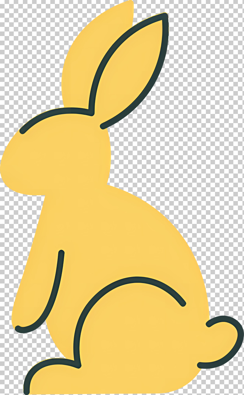 Cartoon Rabbit - Yellow Outline Of A Rabbit PNG, Clipart, Animal Shape ...