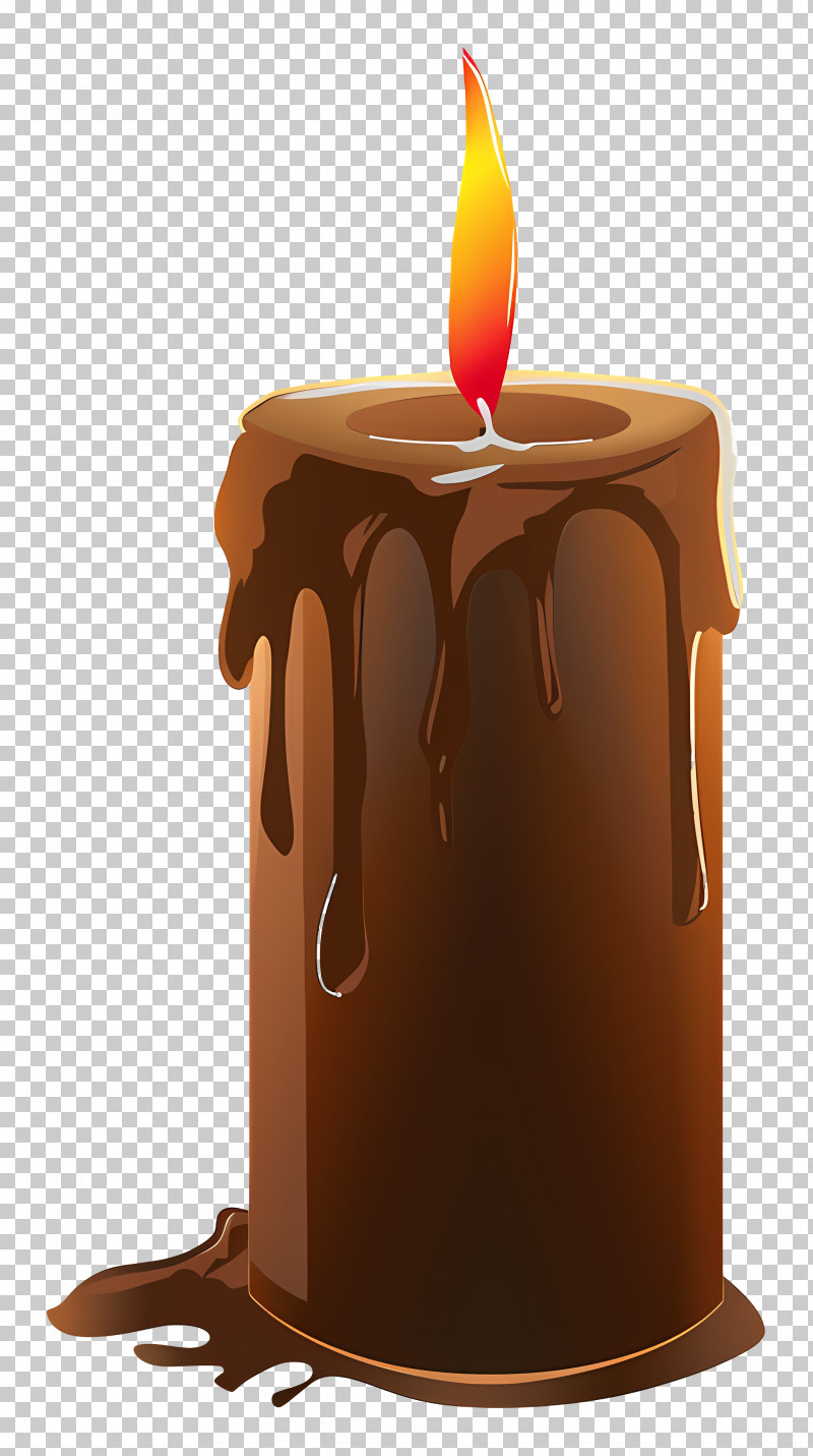Candle With Fire - Melting Brown Candle Illustration PNG, Clipart ...