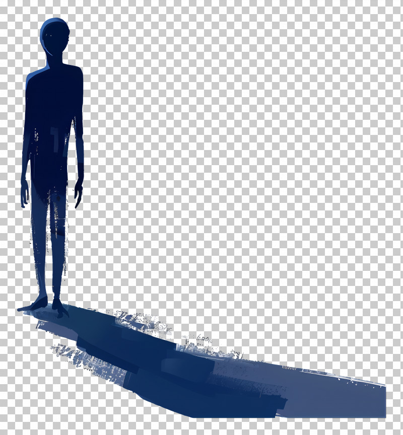 Stick Figure - Mysterious Blue Silhouette With Shadow PNG, Clipart ...