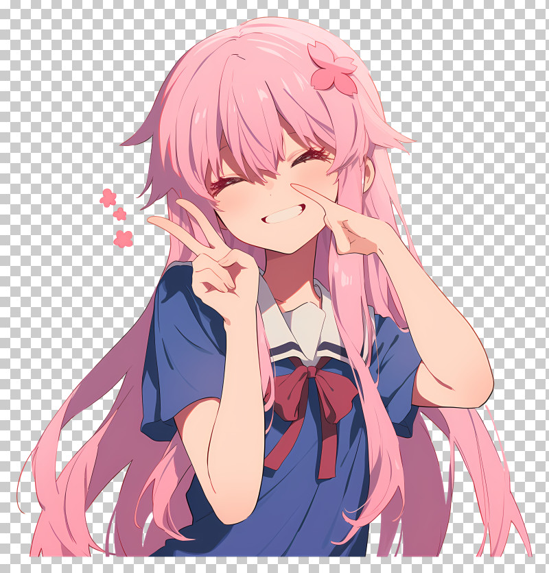 Future Diary - Smiling Anime Girl With Pink Hair PNG, Clipart, Anime ...