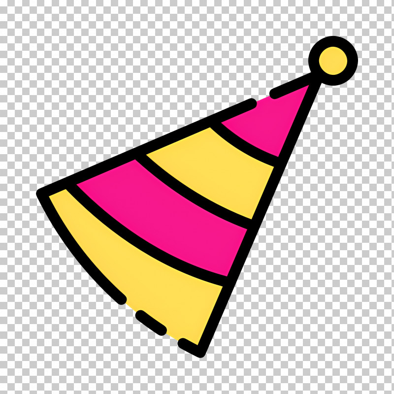 Birthday Cone - Pink And Yellow Party Hat PNG, Clipart, Birthday ...