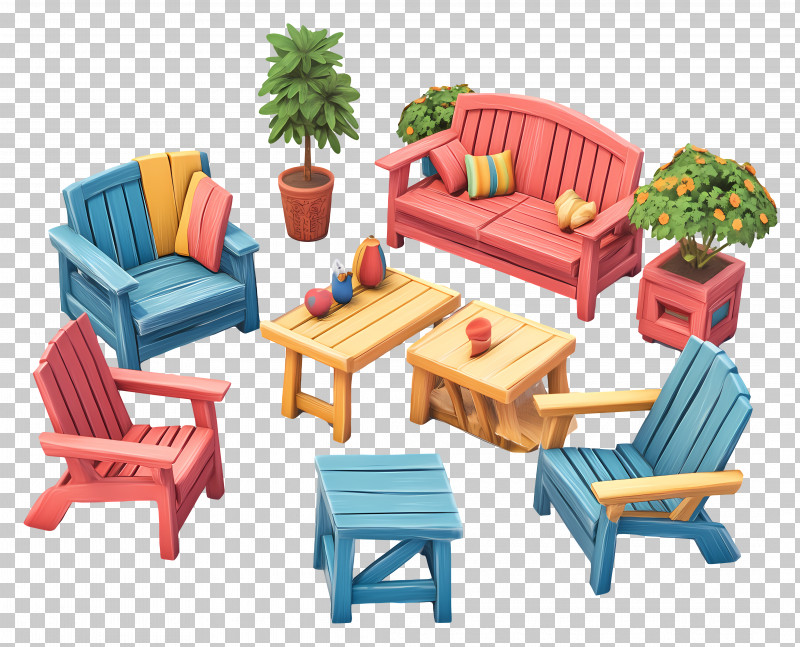 Patio Furniture - Colorful Outdoor Furniture Set PNG, Clipart, Chairs ...