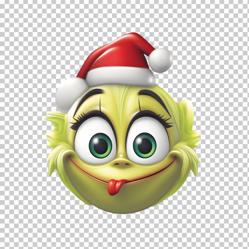 Grinch - Funny Green Emoji With Santa Hat PNG, Clipart, Cheerful ...