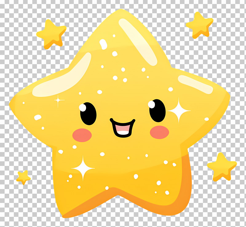 Kawaii Star - Cute Yellow Smiling Star Illustration PNG, Clipart, Bright Objects, Cartoon Stars ...