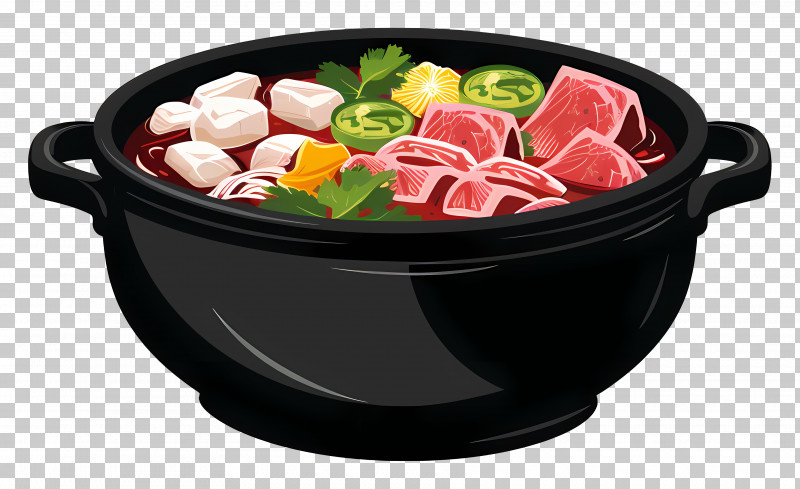 Cartoon Hot Pot - Savory Meat Stew In A Black Pot Illustration PNG ...