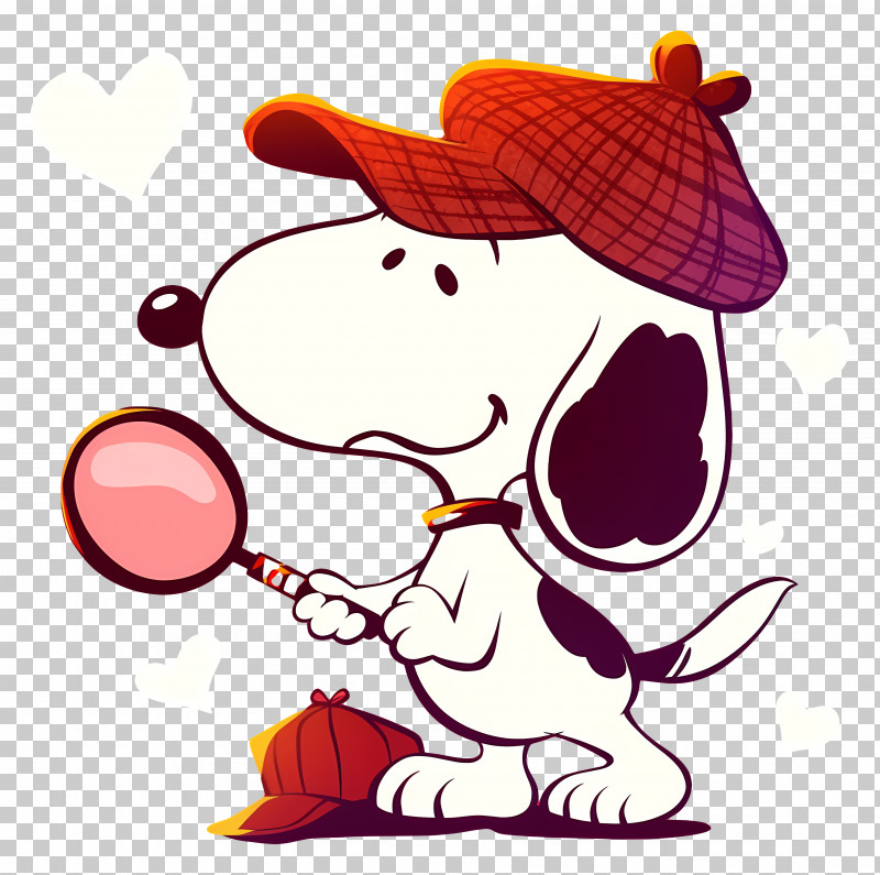 Love Snoopy - Cartoon Dog Detective With A Magnifying Glass PNG ...