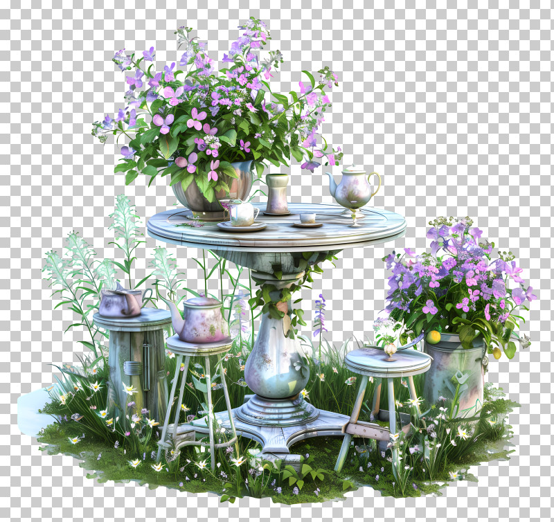 Spring - Decorative Flower Table In Garden PNG, Clipart, Decor, Flowers ...