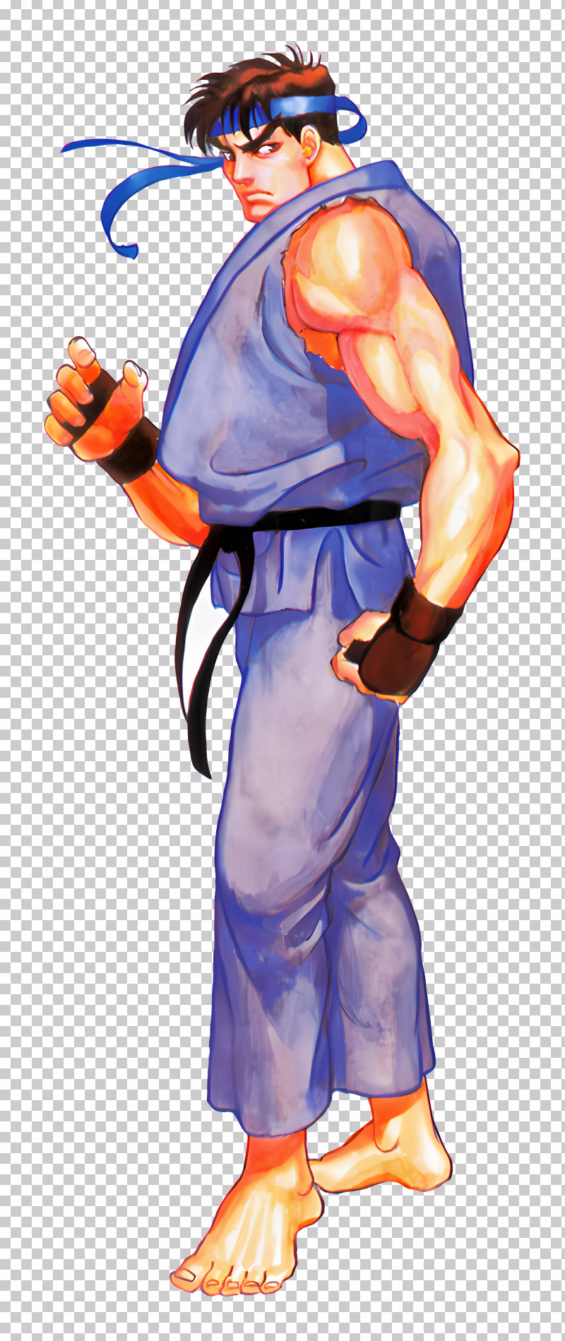 Ryu - Martial Artist In Blue Gi PNG, Clipart, Fighter, Gi, Headband ...