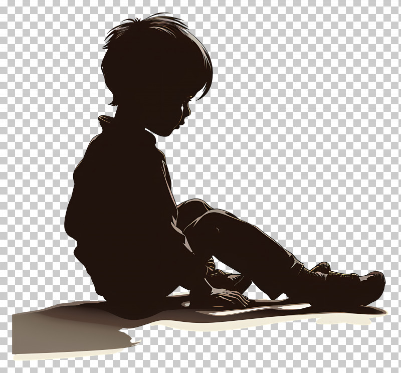 People Sitting - Silhouette Of Child Sitting PNG, Clipart ...