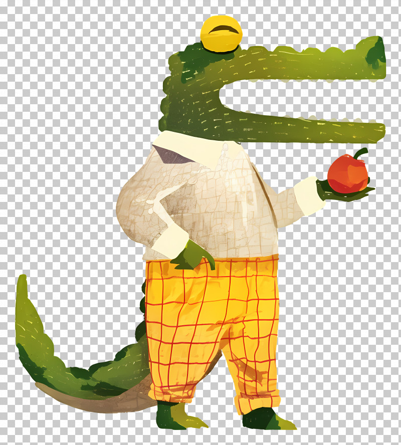 Cartoon Alligator - Crocodile Character With Apple PNG, Clipart ...