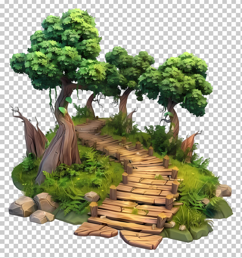 Forest Walkway - Curved Wooden Pathway In A Forest PNG, Clipart, Eco ...