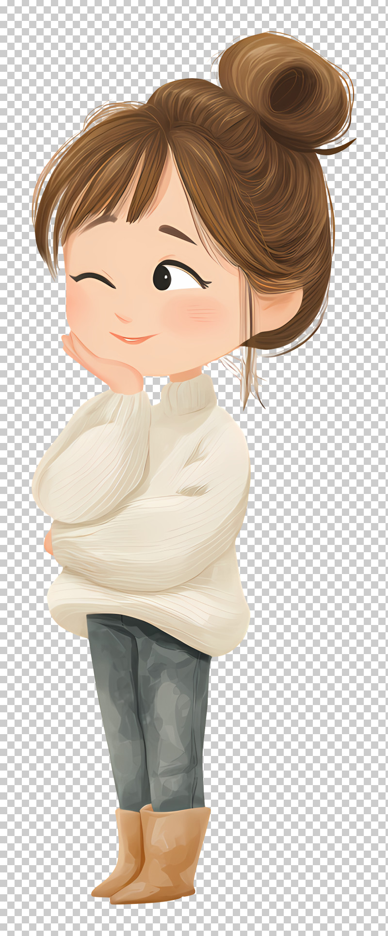 Sweet Little Girl - Cute Girl Cartoon Illustration PNG, Clipart, Art ...