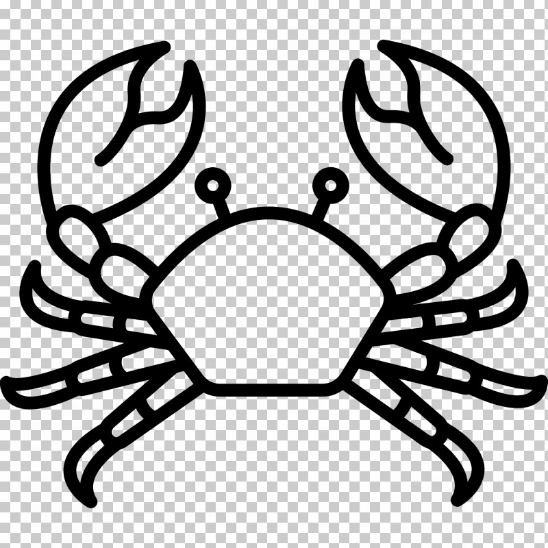 Crab - Crab Line Drawing In Black Outline PNG, Clipart, Aquatic Theme ...