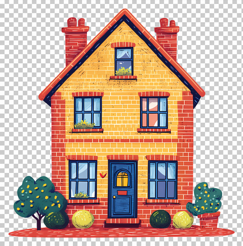 Cartoon Brick House - Small Cute Doodle House PNG, Clipart, Brick ...